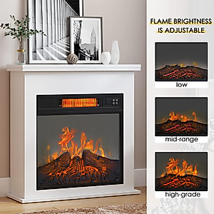 sogesfurniture Fireplace, White Fake Fireplace, Fireplace Mantel, Electric Fireplace with Mantel for Bedroom, Home Office, Living Room