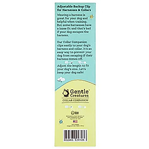 Gentle Creatures Collar Companion - Adjustable Collar Backup Clip for Dog Harness, Prong Collar, Pinch Collar, Gentle Lead - Double Ended Backup Clasp - Harness to Collar Safety Clip