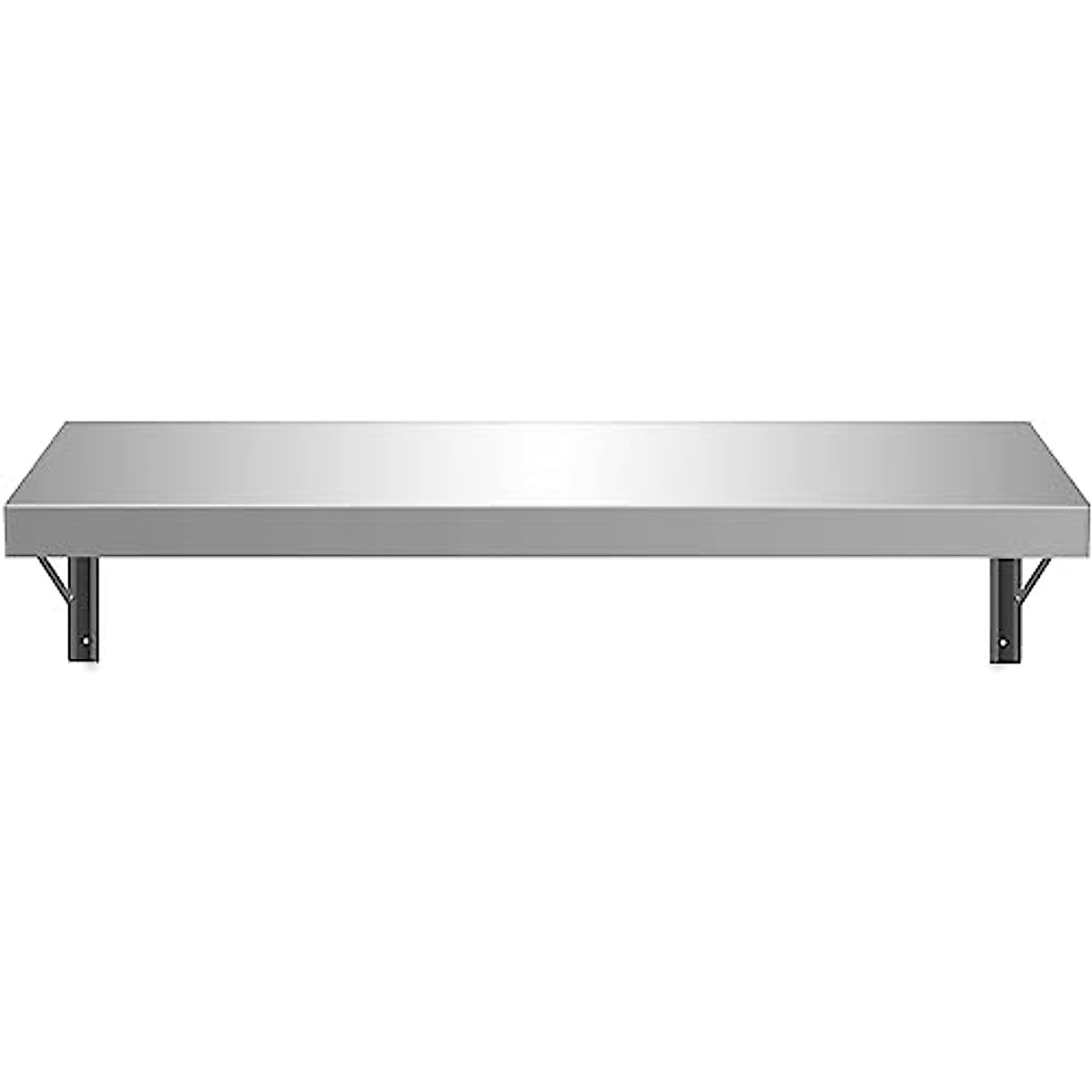 Express KitchQuip 12" x 72" Stainless Steel Folding Wall Shelf - Food Truck, Kitchen, Restaurant, Laundy, Garage and Utility Room