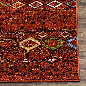 SAFAVIEH Amsterdam Collection Area Rug - 5'1" x 7'6", Ivory & Multi, Moroccan Boho Design, Non-Shedding & Easy Care, Ideal for High Traffic Areas in Living Room, Bedroom (AMS108K)