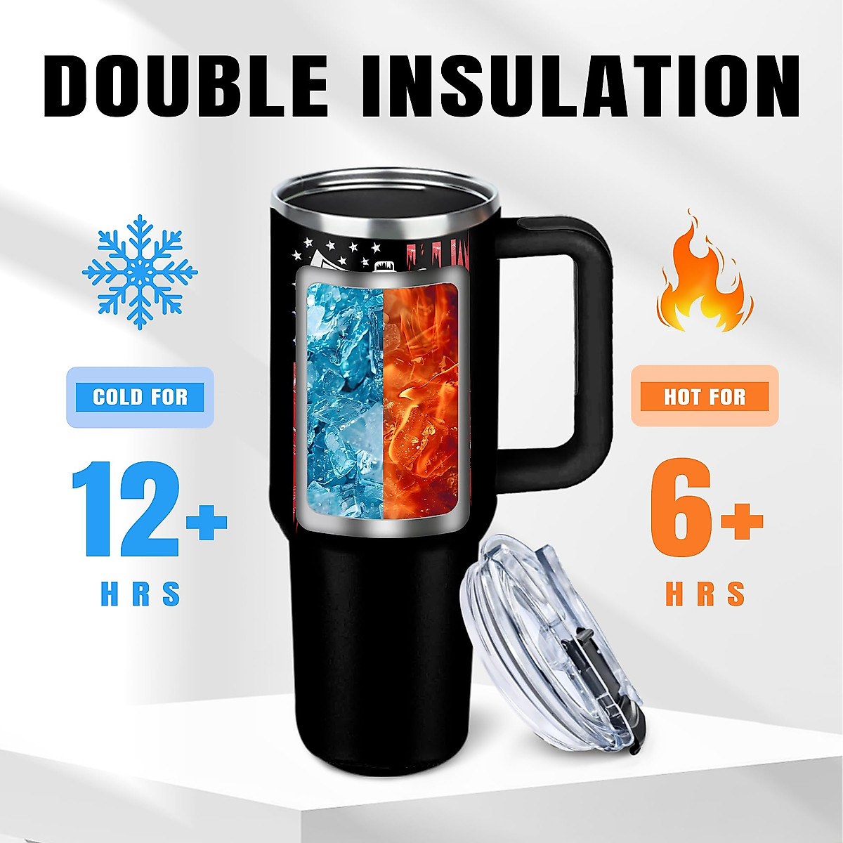 NIAXAUYT Retired Firefighter Gifts for Men Women, Retired Fireman Stainless Steel Tumbler Cup 40 oz, Retirement Birthday Gifts for Fireman, Being A Retired Firefighter is An Honor Insulated Mug