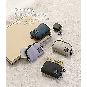 Ringke Mini Pouch [Half Pocket] Nylon Carrying Pouch Small Bag for AirPods, Galaxy Buds, Earphones, Cards, ID - Black