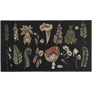 Herbology Plants Doormat Magic Woodland Plants Entrance Floor Mat Non-Slip Absorb Water Indoor Rugs Bath Kitchen Garden Entryway Mats Spring Summer Home Holiday Decoration 30 * 17 inch