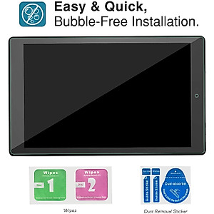 (3 Pack) TiKeDa Screen Protector for Amazon Fire HD 10 2019 Tablet 10.1 inch (9th and 7th Generation, 2019 and 2017 Release) Tempered Glass Screen Protector Not fit Fire HD 10 2021 Version