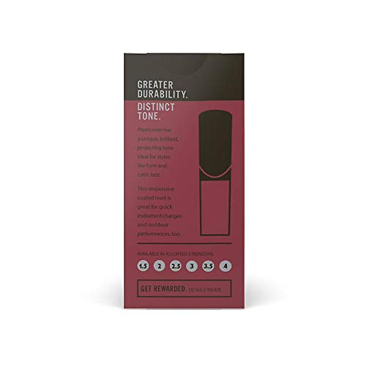 D’Addario Woodwinds Plasticover Soprano Sax Reeds, Strength 2.5, 5-pack