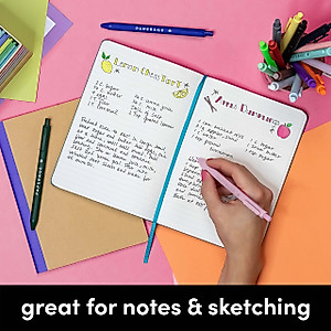 PAPERAGE Lined Journal Notebooks, 3 Pack, (Turquoise), 160 Pages, Medium 5.7 inches x 8 inches - 100 GSM Thick Paper, Hardcover