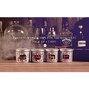 TMKEFFC Smoking Cloche Dome Cover 10 Inches Lid + 4 Pack Natural Wood Chips Set for Smoking Gun Food Drinks Cocktail Smoker