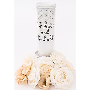 Kate Spade New York Bridal 16 Ounce Insulated Travel Mug with Lid, Double Wall Thermal Tumbler for Coffee/Tea, To Have & To Hold (Gold Dots)