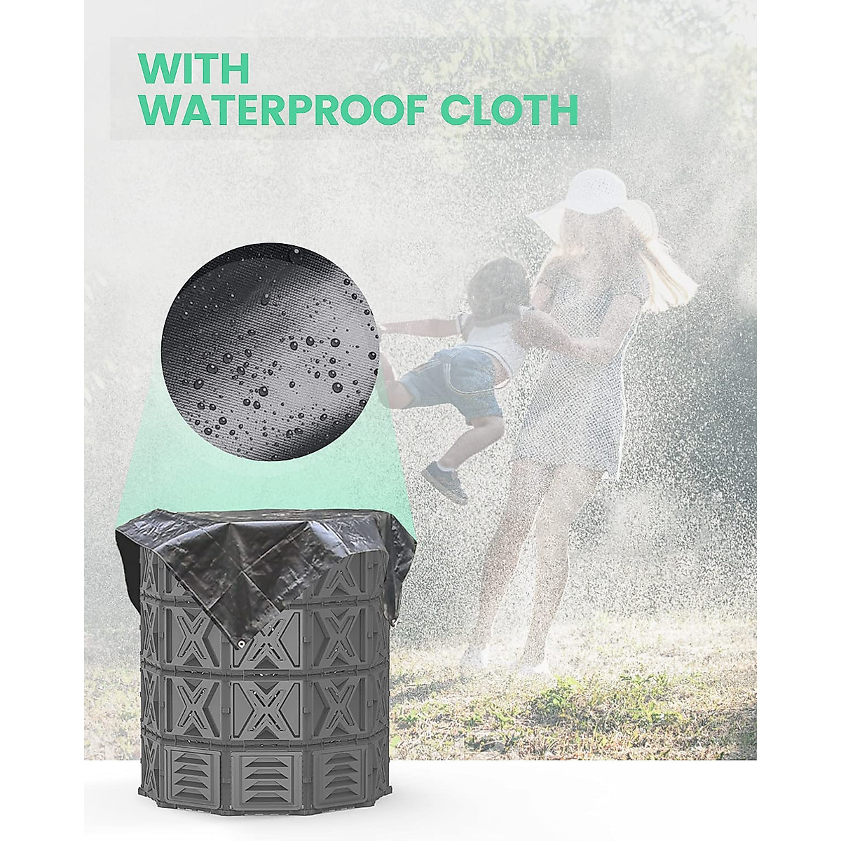 Large Compost Bin - 190 Gallon (720 L) Garden Composter with Better Aeration System, Easy Assembling/BPA Free/Sturdy/Outdoor Compost Tumbler