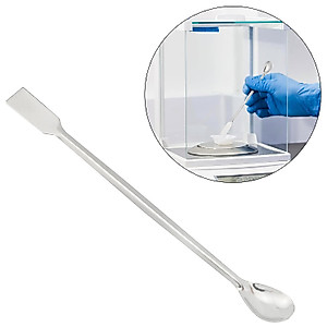 ZZLZX 10PCS Stainless Steel Trace Medicine Spoon Scraper Set Long Reagent Sampling Spoon Lab Mini Spatula Suitable for Deep Mouth Bottles Jars Extractable Materials