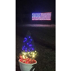 YULIANG LED American Flag Lights,6.5ft*3.2ft Waterproof American Flag Lights Outdoor for 4th of July Decorations,Independence Day,Memorial Day, Festival, Garden,Outdoor Christmas Decoration
