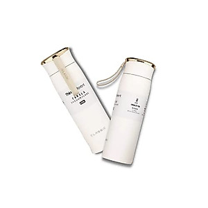 Vacuum Insulated Stainless Steel Metal Flask Thermos Water Bottle with Handle | Elegant Design | Reusable Leak Proof BPA-Free Flask for Gym, Travel, Sports, Gift | 16oz (450ml) (White)