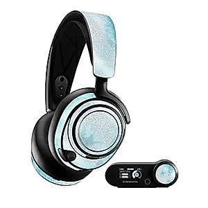 MightySkins Glossy Glitter Skin Compatible with SteelSeries Arctis Nova Pro - Blue Marble | Protective, Durable High-Gloss Glitter Finish | Easy to Apply, Remove, and Change Styles | Made in The USA