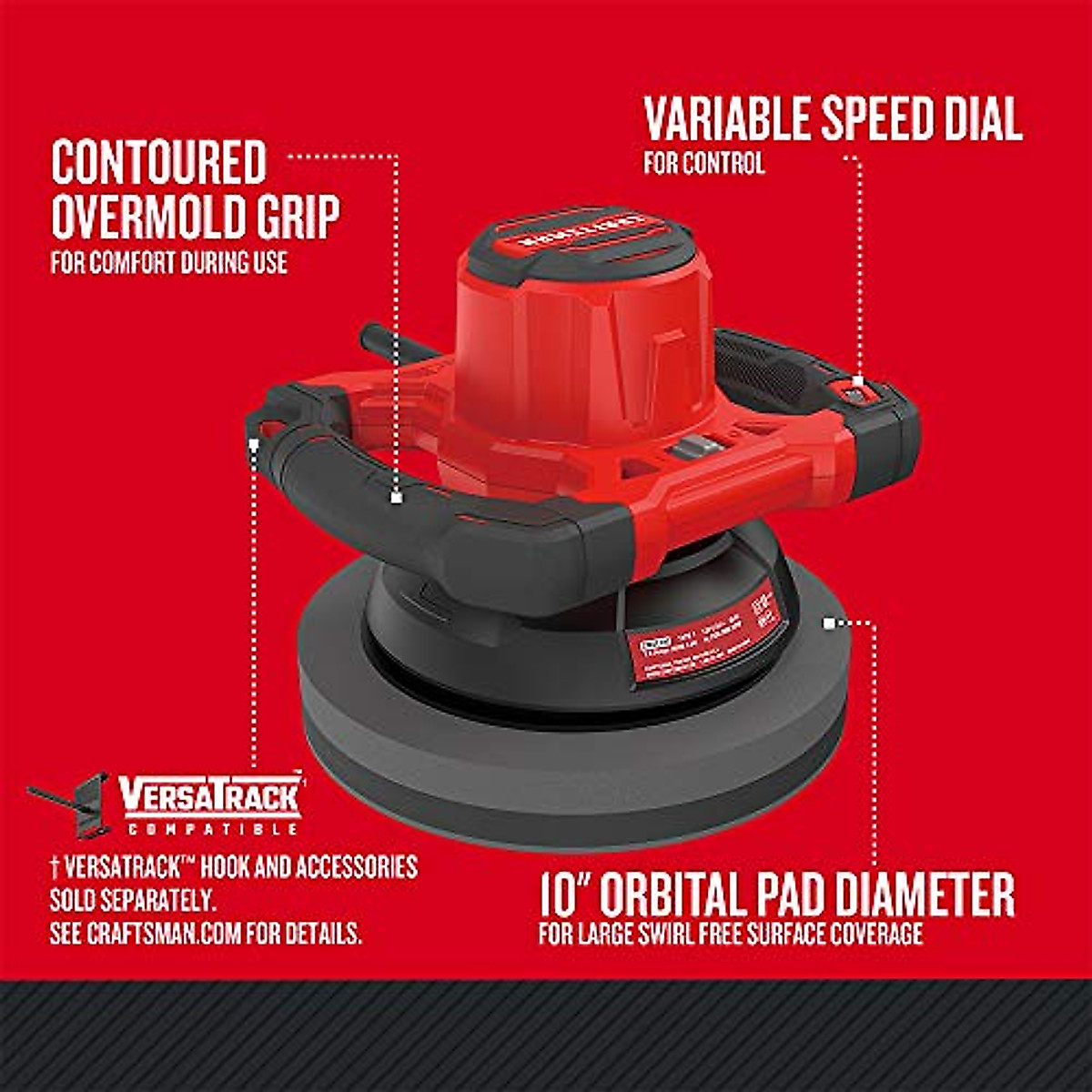 CRAFTSMAN Polisher, 10 inch, 2800 OPM, Corded (CMEE100)