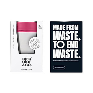 Circular & Co Reusable Coffee Cup - 8oz - 100% Leakproof Travel Mug - Made from Recycled Coffee Cups - Sustainble Insulated Coffee Tumbler - BPA Free - Dishwasher Safe