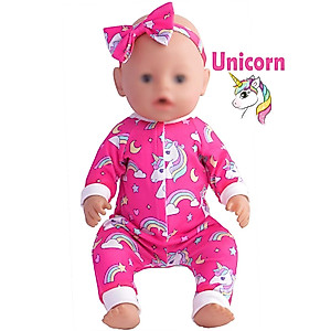 Sweet Dolly Baby Doll Accessories 5 Set Baby Doll Clothes and Headbands for 14-18 Inch Dolls, 10 PCs in Total