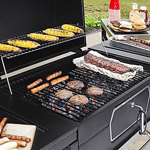 Royal Gourmet CD2030X Deluxe 30-Inch Charcoal Grill, BBQ Smoker Picnic Camping Patio Backyard Cooking, Black