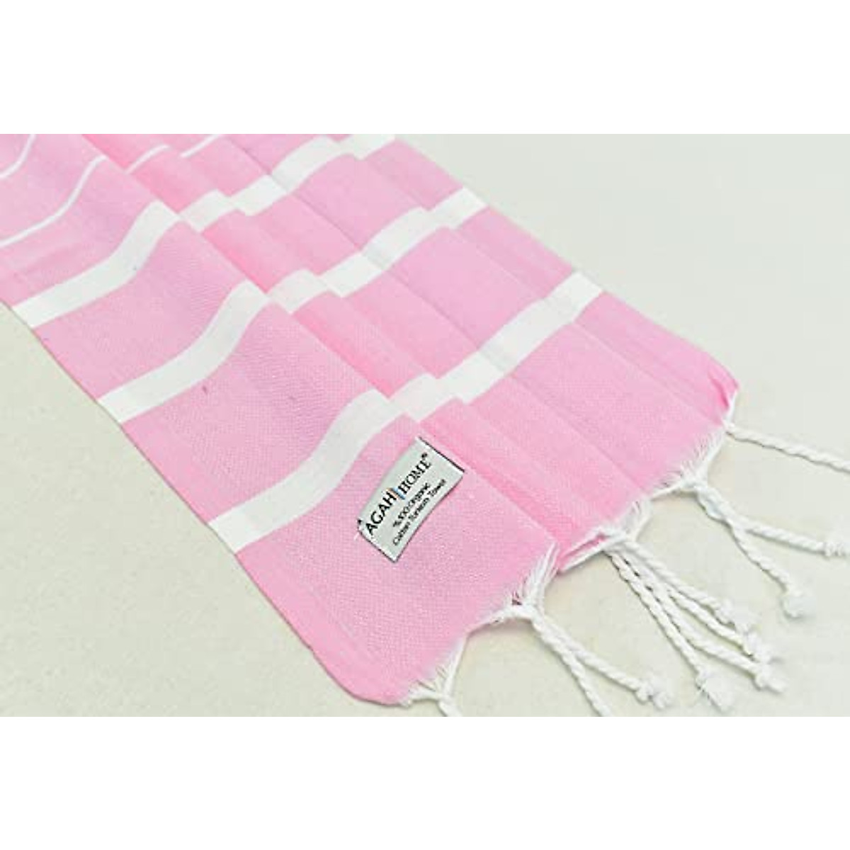 Agah Home Hand Towel, Face Towel, Kitchen Towel, Dish Towel, Cotton Towel, Monogrammed Towel, 20x40 in Turkish Peshkir, Kalın Cizgi Peshkir (Pink)