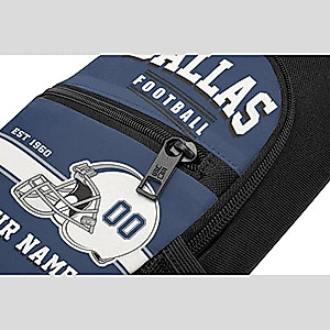 VANCIPO Custom Sling Bag for Men Women, Personalized Dallas Chest Bag with Name & Number, Custom Football Sport Crossbody Bags for Travel Football Fans Gifts