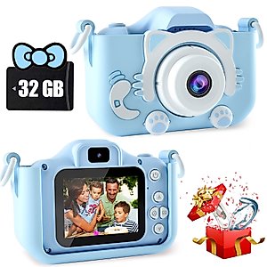 CIMELR Kids Camera Toys for 6 7 8 9 10 11 12 Years Old Boys/Girls, Kids Digital Camera for Toddler with Video, Birthday Festival for Kids, Selfie Camera for Kids, 32GB TF Card