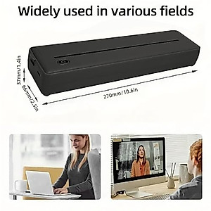 ZJchao Thermal Printers, 200dpi Cordless Portable Thermal Printer with 100pcs A4 Thermal Paper Small Printer Clear Printing Bluetooth Inkless Mobile Printer for Travel Home