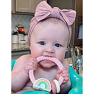 Itzy Ritzy Silicone Teether with Rattle; Features Rattle Sound, Two Silicone Rings and Raised Texture to Soothe Gums; Ages 3 Months and Up; Rainbow
