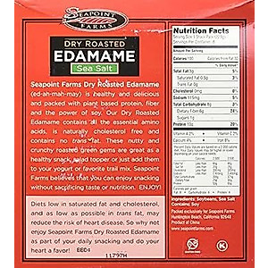 Seapoint Farms Edamame Dry Roasted Lightly Salted, 8 - 0.79 oz Snack Packs (6.35 oz Net Wt.) - Pack of 2
