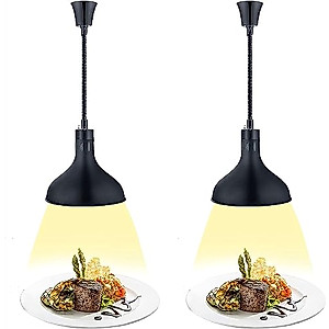 LINKANRUO Food Heating Lamp, Hanging 250w Heating Lamp Warmer for Buffet Food Restaurant Hotel Commercial Catering Equipment, Height Adjustable, Keep Food Warm for a Long, 2pcs Lamps