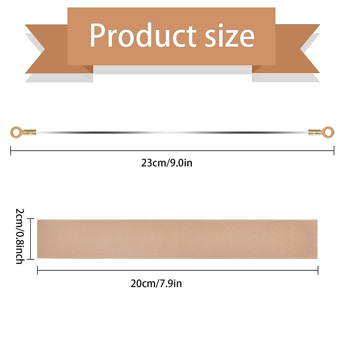 Impulse Sealer Replacement Parts, 8 Pcs Sealer Replacement Element Grip, Heat Seal Strips for 8 Inch Heat Sealer Machine, Impulse Sealer Spare Repair Parts Kits for Most Hand Sealers (2x200 mm)