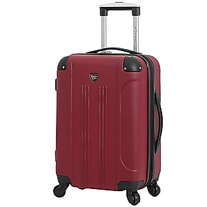 Travelers Club Chicago Hardside Expandable Spinner Luggage, Rhubarb, 20" Carry-On