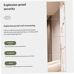 4PCS Full Body Mirror for Wall 11.81x11.81 Inch Full Body Mirror Wall Acrylic Mirror Wall Mounted Self-Adhesive DIY Frameless Mirror Full Length High-Definition Imaging for Home Gym Hallway