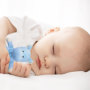 Doindute Baby Blue Hippo Soft Stuffed Animal Security Blanket, Plush Hippo Character Lovey Blanket, Baby Shower/Nursery Gift, Newborn Infant Toddler Snuggle Blankie for Boys Girls, 10 Inches