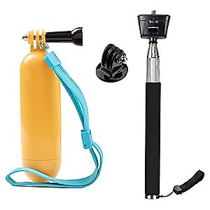 TEKCAM Action Camera Selfie Stick Floating Hand Grip Compatible with Gopro Hero 11 10 9 8 7 6 5 AKASO EK7000 Brave 4 Apexcam Dragon Touch Remali Capture HLS WOLFANG Waterproof Cameras