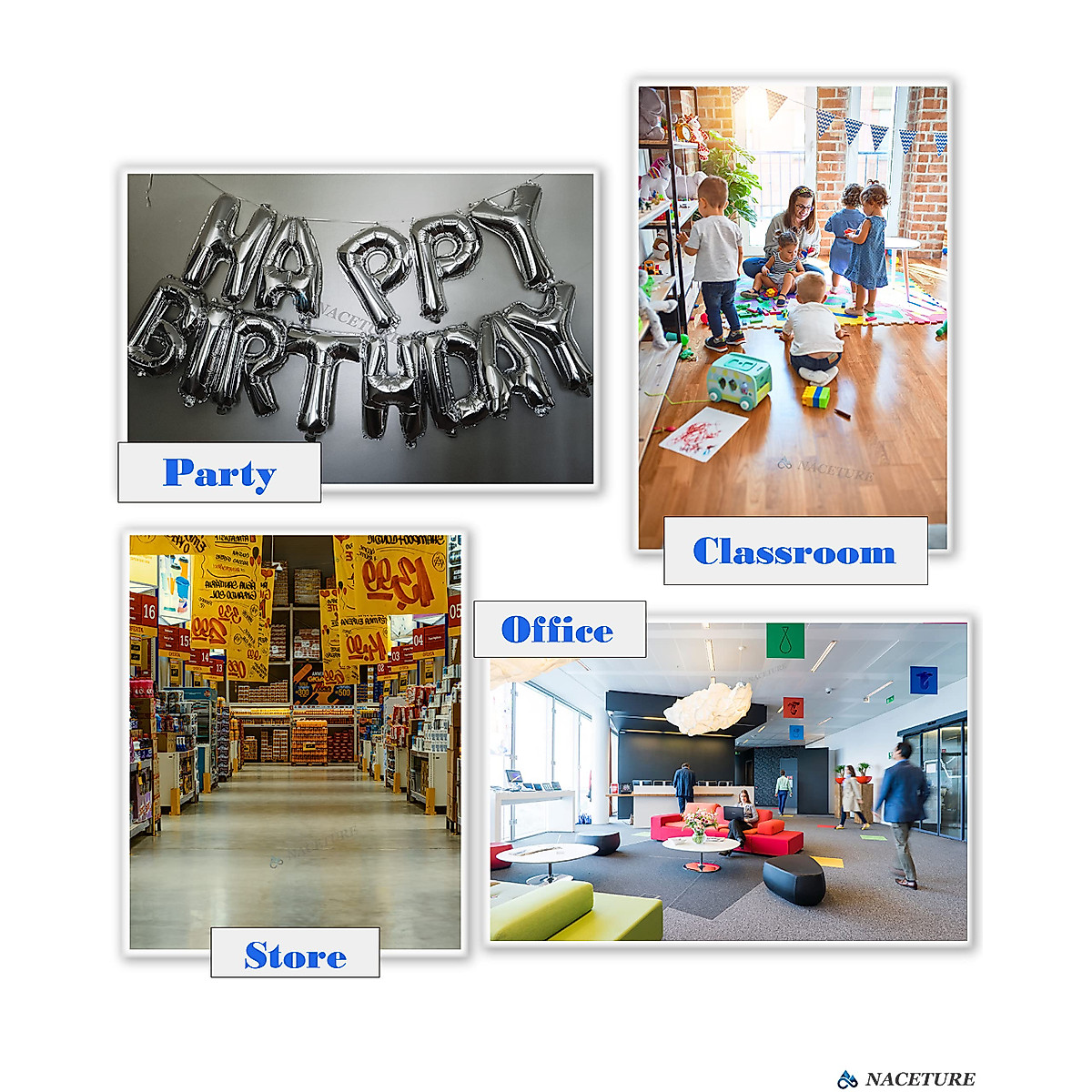 NACETURE Ceiling Hook Clips- 100 Pack Drop Ceiling Hanger Hooks Hanging on Suspended Ceiling Tile, Grid Clips Heavy Duty for Light Plant Office Home Stores Classroom and Wedding Decorations