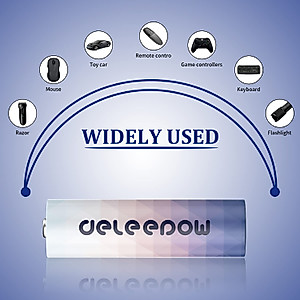 Deleepow Rechargeable AA Batteries with Charger 3300mAh Nimh AA Rechargeable Batteries 8 Count 1.2V 1200 Cycle with LCD Charger High Capacity Performance