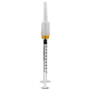 1 mL Precision Dispensing Tool - 25G x 1" - Luer Lock Tip with Safety Attachment, Individually Wrapped - Industrial and Personal Use (Box of 100)