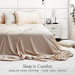 BELADOR Viscose Bamboo Sheets Full - Silky Luxury Bed Sheets Cooling Sheets Set - Soft Satin Bed Sheet Set - 16 Inch Deep Pocket - Hotel Sheets Bedding Set Flat Sheet + Fitted Sheet + 2 Pillowcase