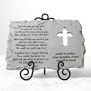 Let's Make Memories Personalized Cross Memorial Stone - Sympathy - Condolences - Garden Marker