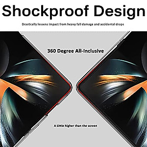 Miimall Compatible for Samsung Galaxy Z Fold 4 Case with Built-in Screen Protector, Hard PC Slim Thin Shockproof Heat Dissipation Shell Anti-Scratch Case Protector Bumper for Z Fold 4 5G 2022(Black)