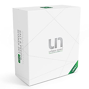 Salt and Pepper Shakers with Holder - Elegant Stainless Steel Shaker Set by urban noon