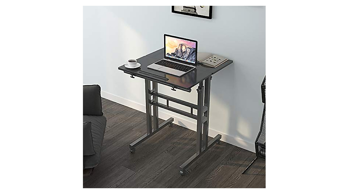 Adjustable 24-Inch Mobile Standing Desk for Home & Office