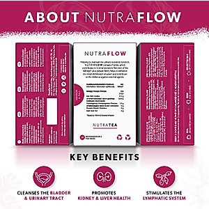NUTRAFLOW - UTI Tea | Thrush Tea – Includes Horsetail, Yarrow & Goldenseal - Eases Discomfort Within The Urinary Tract & Kidney - 20 Enveloped Tea Bags - by Nutra Tea - Herbal Tea