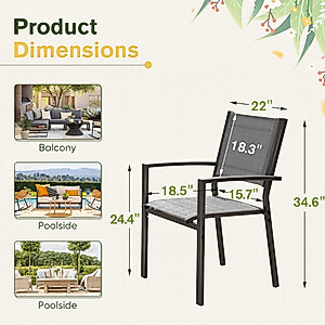 GUNJI Dining Chairs Set of 6 Modern Metal Dining Room Chairs Stackable Kitchen Chairs with Back (Gray)