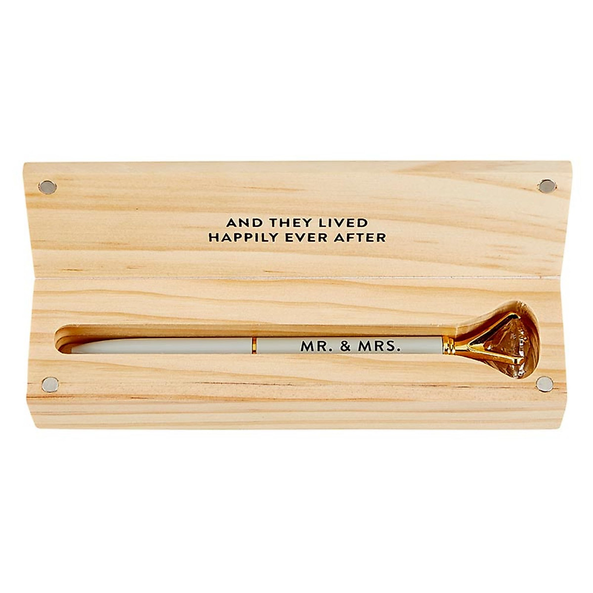 Santa Barbara Design Studio Wedding Gifts Gem Refillable Pen Wood Boxed Gift Set, 1-Piece, Mr & Mrs