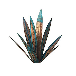 Tequila Rustic Sculpture - DIY Metal Agave Plant - Rustic Hand Painted Metal Agave,Garden Yard Art Decoration Statue Home Decor for Yard Stakes,Garden Figurines,Outdoor Patio (Blue, 65CM/25)