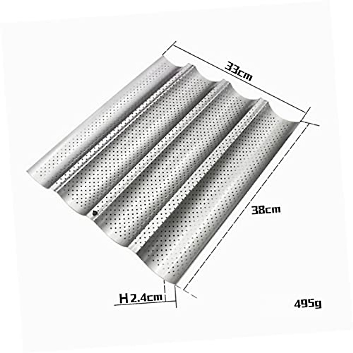 BIENKA 2pcs Breadstick Stainless Nonstick Supplies Tray Oven L Long Mould Toast Loaves Wave Molds for Bread Kitchen Home Pan Gutter Bakers Bake Waved -Slot Italian Pans Size Tool Cake bread pan (Colo