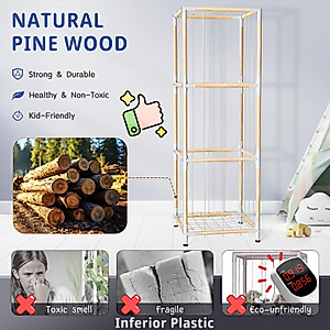 Stuffed Animal Toy Storage Organizer,Large Wooden Stuffed Animals Zoo Holder, Space Save Vertical Stuffed Animals Storage with Adjustable Feets,Kids Toy Organizer for Nursery PlayRoom Bedroom KidRoom