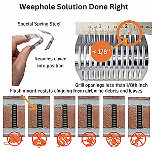 Rid-O-Mice Stainless Steel Brick Weep Hole Covers (40, 2.75 Inch) Stops and Keeps Out Mice, Wasps, Bees, Lizards, Snakes, Scorpions and Many Insects.