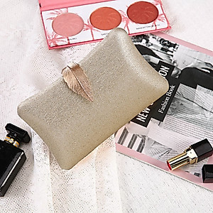 Women's Evening Bag Clutch Purse Sparkly Sequin Glitter Handbag Bridal Wedding Shoulder Bag Crossbody Bag with Leaf-style Flip Lock Messenger Bag for Wedding Cocktail Party Prom Gold