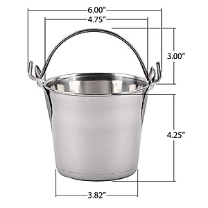 Lindy's 1-Quart Stainless Steel Bucket, Durable Seamless Bucket for Many Home Tasks, Carry Water or Milk, Fill with Food, Use as a Flower Pot, Cleaning Bucket, Table Centerpiece and Much More